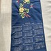 Large, 32 Long, 1969 Silk Scroll Wall Calendar, Embroidered Flowers ...