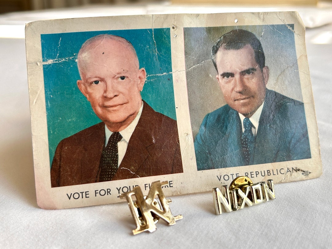 1952 Election Campaign Lapel Tie Pins Dwight Eisenhower ike, Nixon ...
