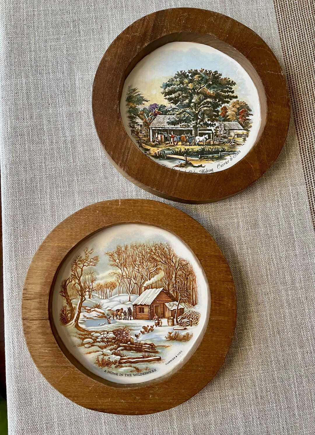 MCM Currier & Ives American 6 Ceramic Tile Trivet W Hand - Etsy