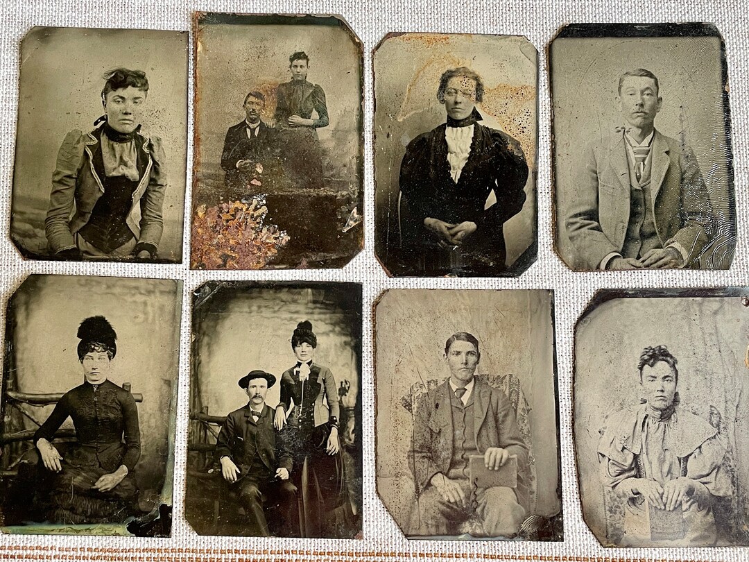 8 Antique 1870s Tintypes Beautiful, Handsome, Young Men and Women ...