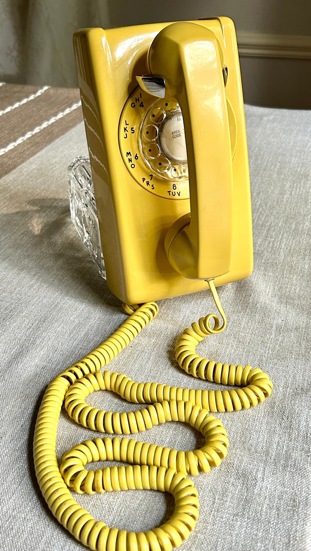 Vintage 1950s Western Electric 554 Wall Telephone, Butter Yellow W ...