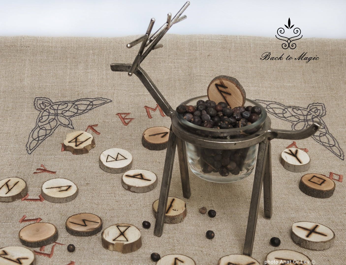 Rune Casting Cloth. Embroidered Raven Rune Cloth. Elder | Etsy