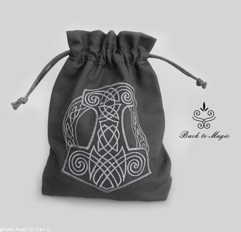 Embroidered Rune Bag. Mjolnir. Runic Divination. Celtic Rune | Etsy