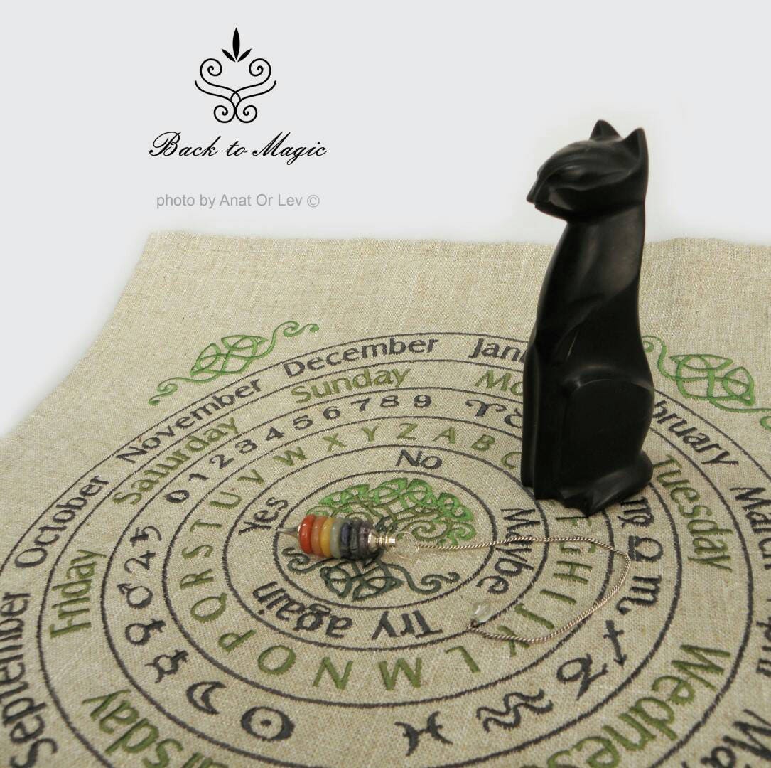 Embroidered pendulum divination cloth. 20'' approx. | Etsy