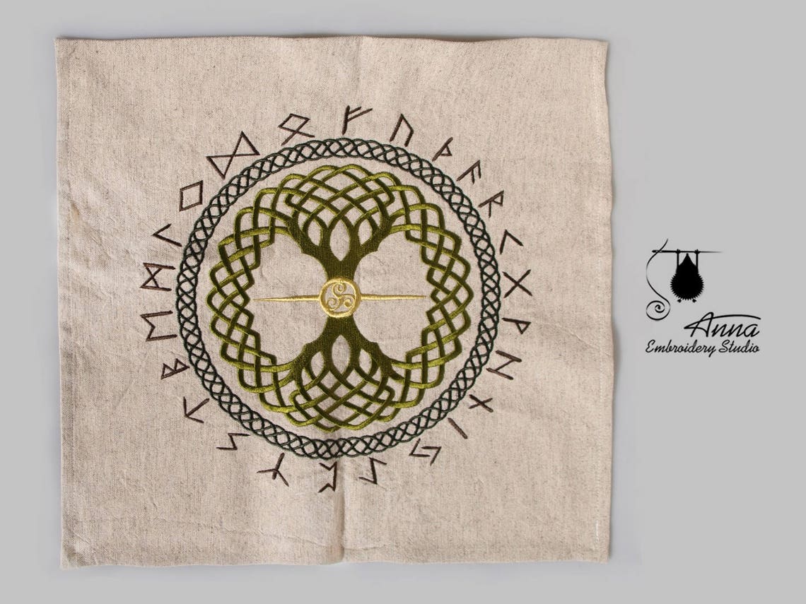 Rune Casting Cloth With Yggdrasil Tree. Elder Futhark or | Etsy