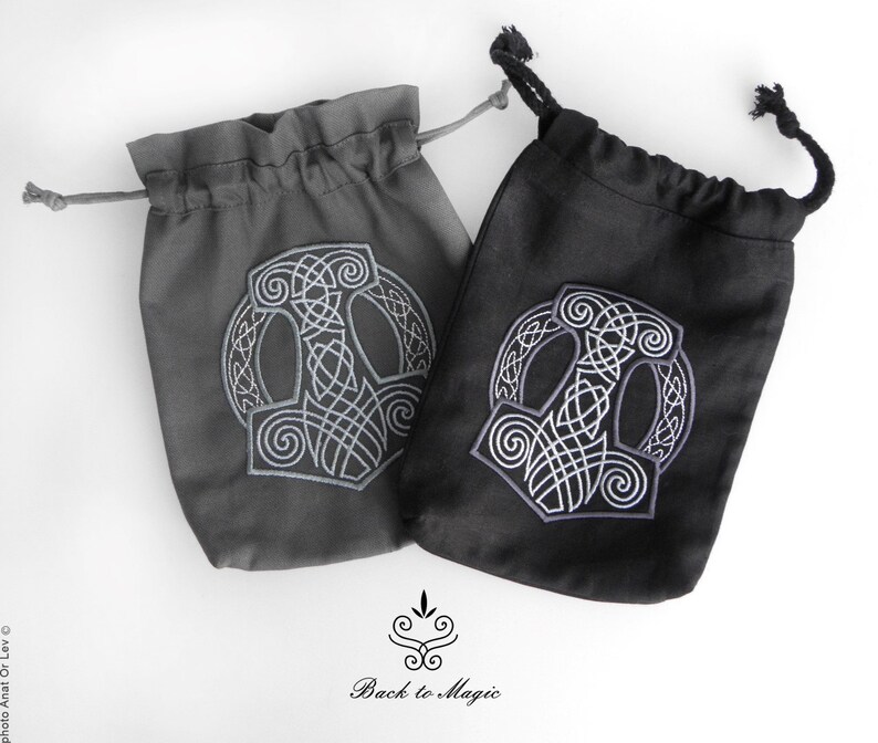 Embroidered Rune Bag. Mjolnir. Runic Divination. Celtic Rune | Etsy