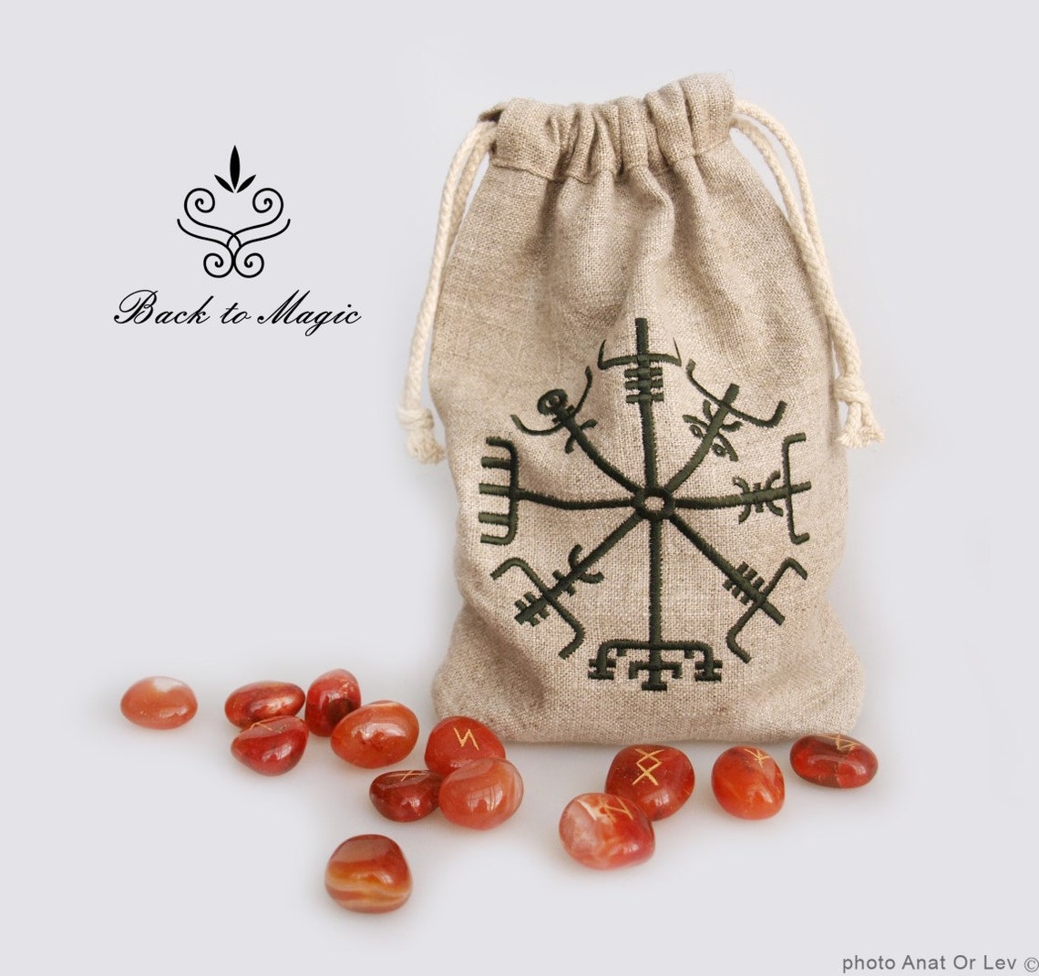 Embroidered Rune Bag With Vegvisir. Gift for Viking. Runic - Etsy UK
