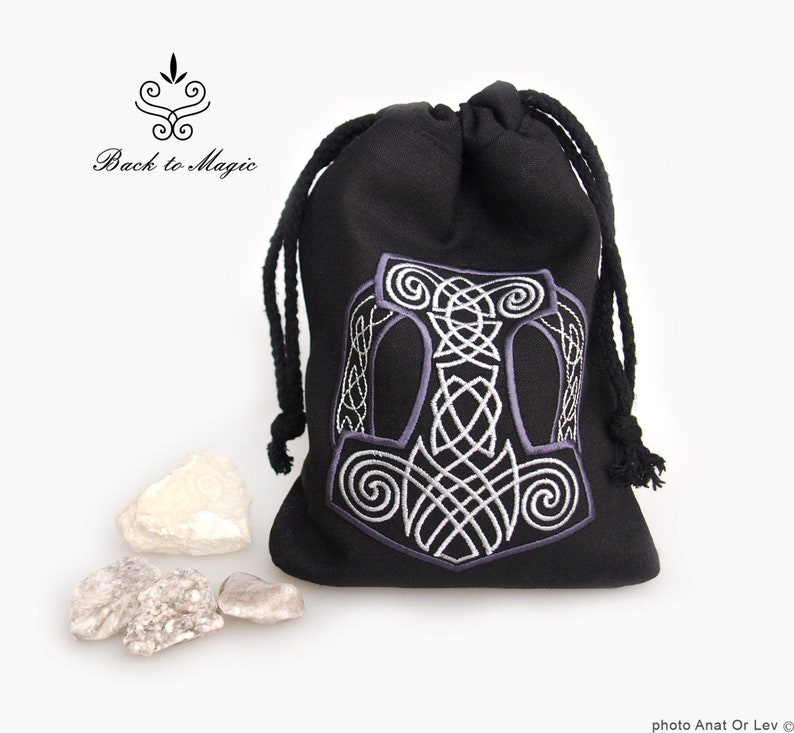 Embroidered Rune Bag. Mjolnir. Runic Divination. Celtic Rune - Etsy