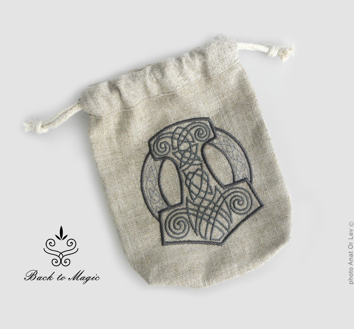 Embroidered Rune Bag With Mjolnir. Runic Divination. Celtic | Etsy