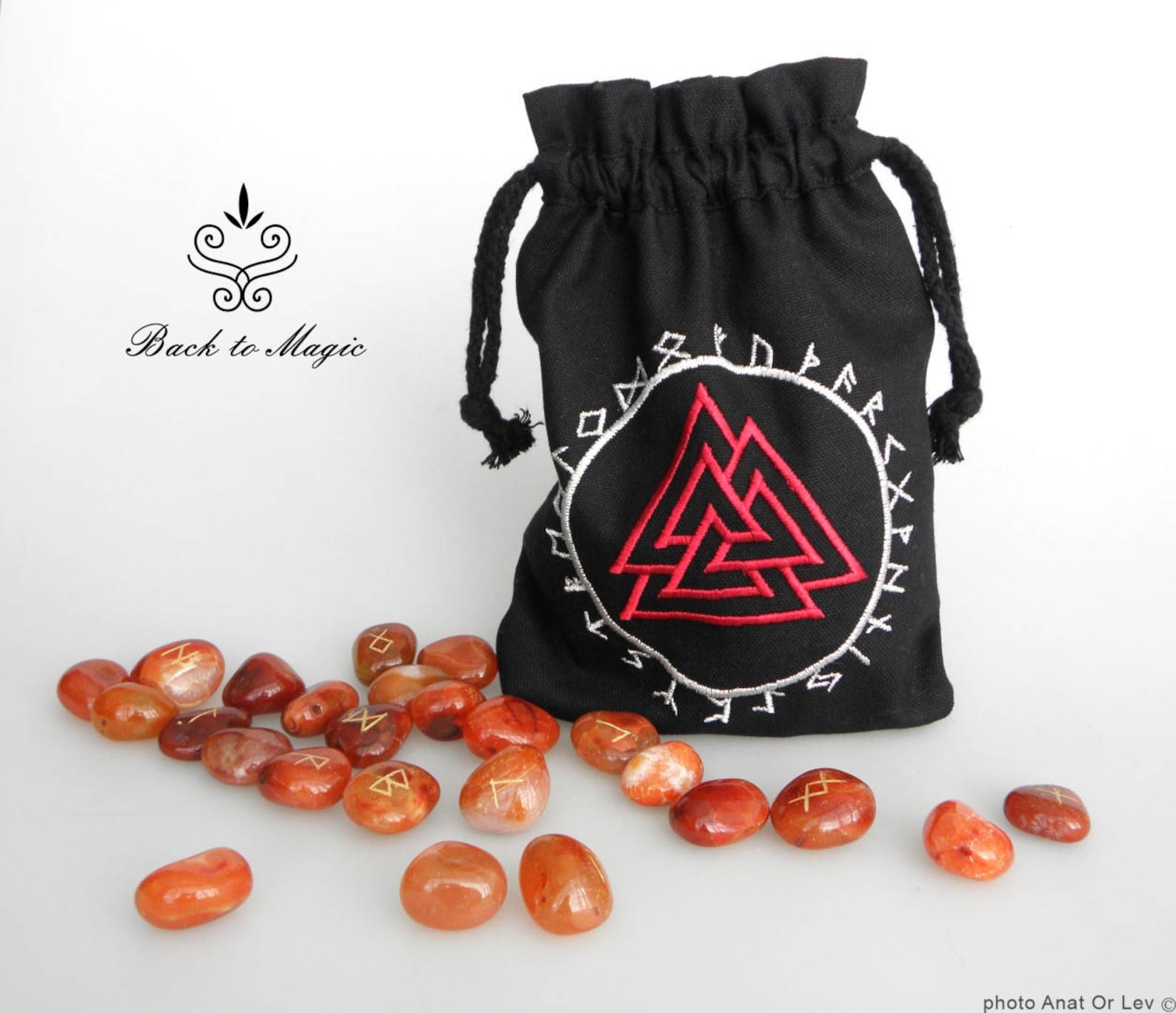 Embroidered Rune Pouch. Valknut. Rune Bag. Runic Divination. Rune ...