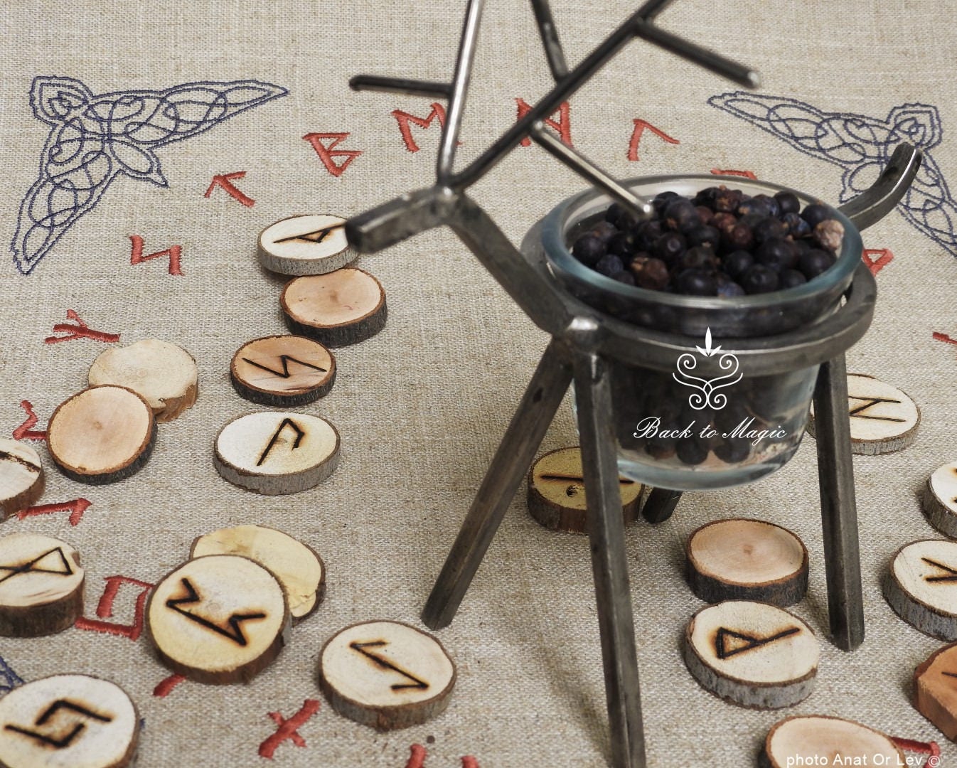 Rune Casting Cloth. Embroidered Raven Rune Cloth. Elder | Etsy