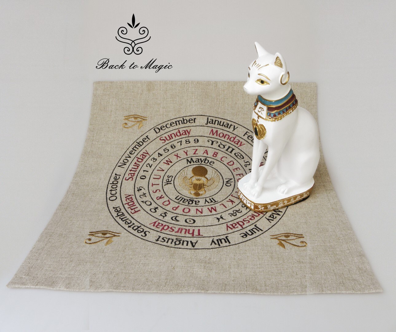 Embroidered Pendulum Divination Cloth. Egyptian Scarab. Udjat. - Etsy