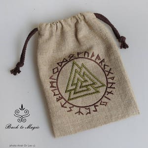 Embroidered Rune Pouch. Valknut. Rune Bag. Runic Divination. - Etsy