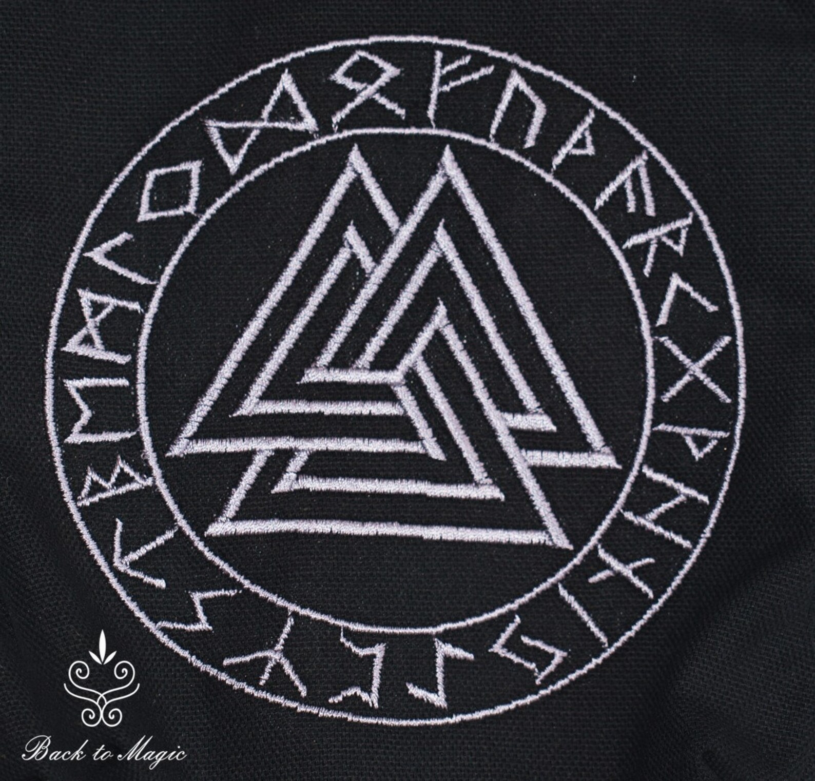 Embroidered Rune Pouch. Valknut. Rune Bag. Runic Divination. | Etsy