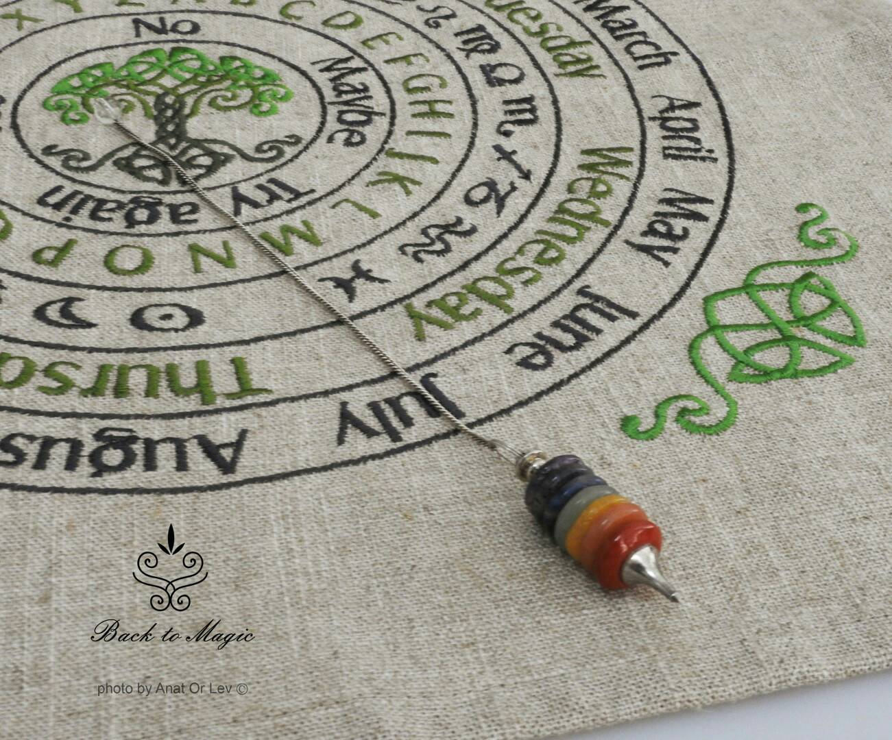 Embroidered pendulum divination cloth. 20'' approx. | Etsy