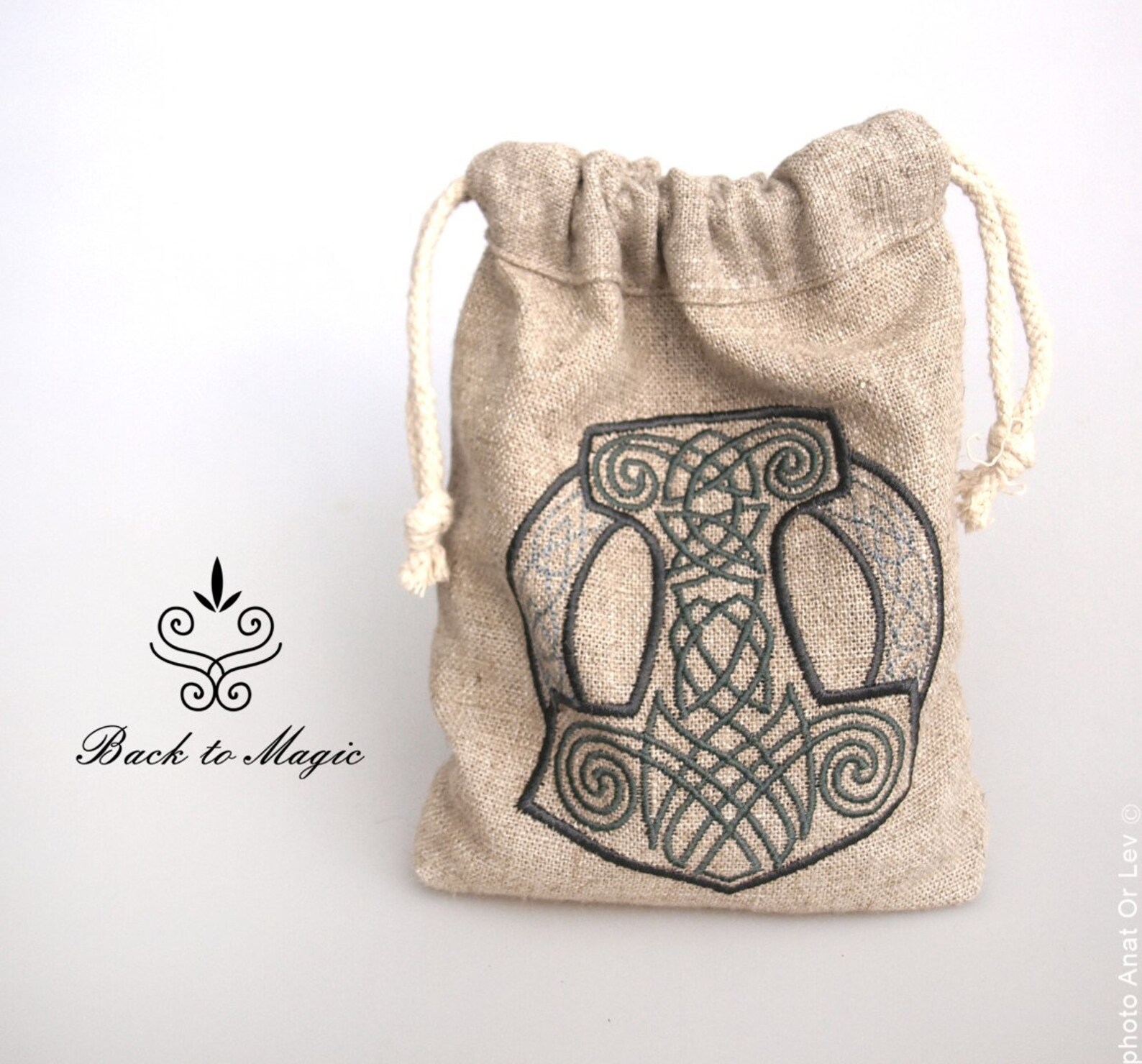 Embroidered Rune Bag With Mjolnir. Runic Divination. Celtic | Etsy