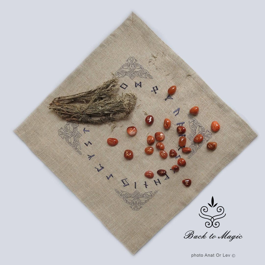 Embroidered Rune Cloth. Divination Rune Cloth. Rune Casting | Etsy