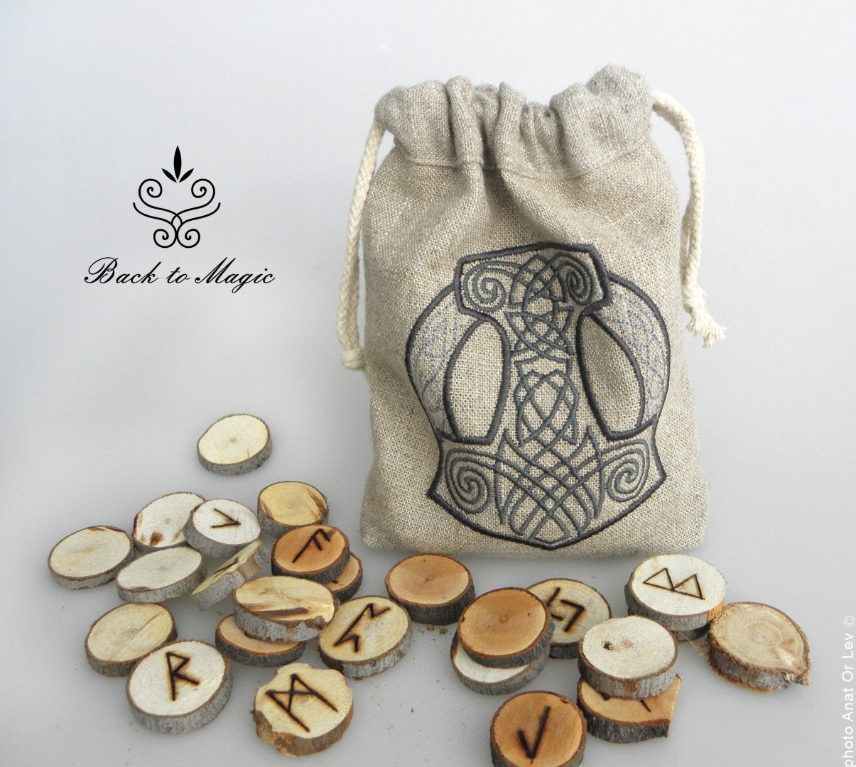 Embroidered Rune Bag With Mjolnir. Runic Divination. Celtic | Etsy