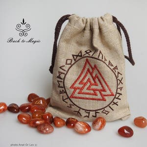 Embroidered Rune Pouch. Valknut. Rune Bag. Runic Divination. Rune ...