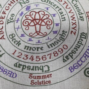 Embroidered Pendulum Cloth With Ogham and Wheel of the Year. 20 ...