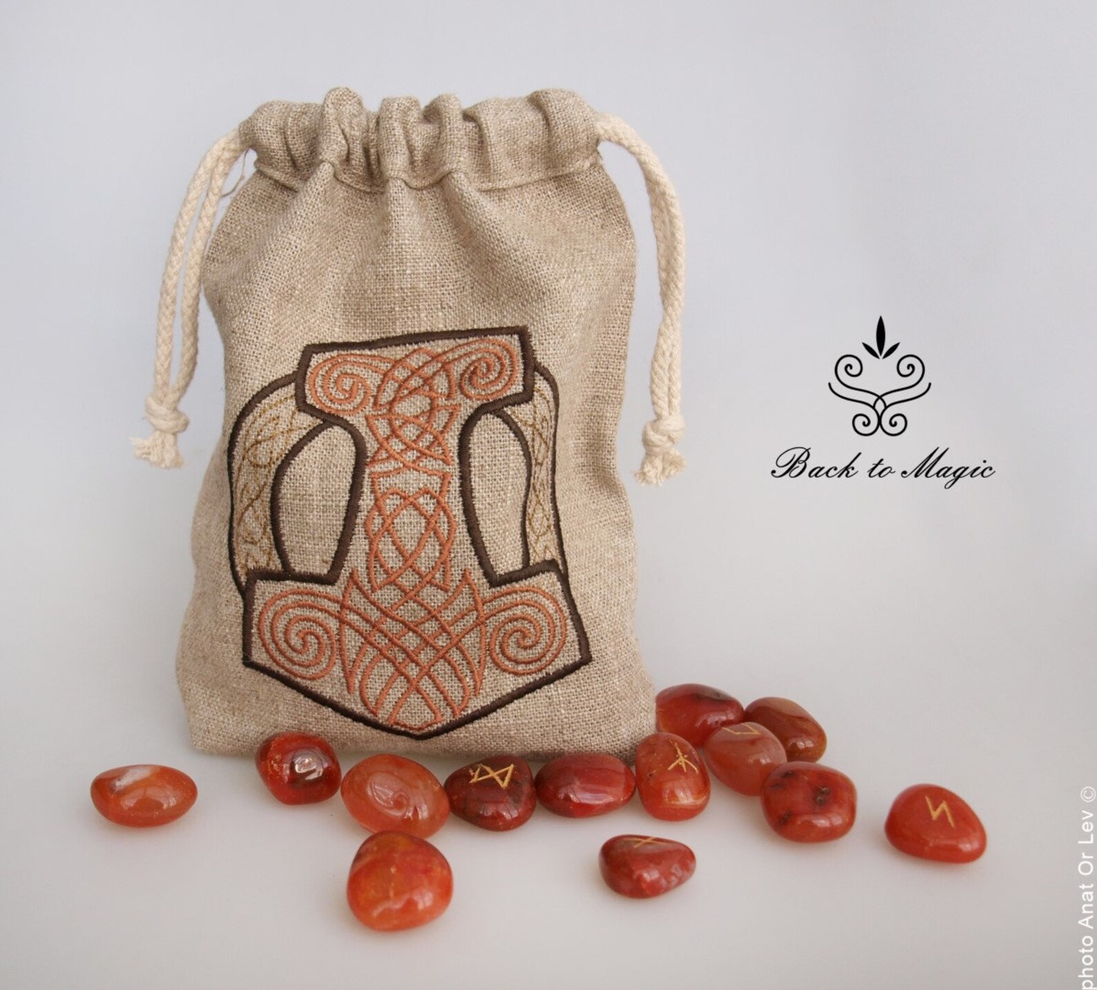 Embroidered Rune Bag With Mjolnir. Runic Divination. Celtic - Etsy