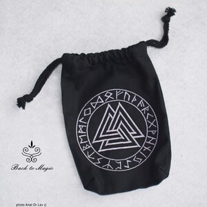 Embroidered Rune Pouch. Valknut. Rune Bag. Runic Divination. Rune ...