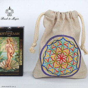 Embroidered Bag. Flower of Life. Chakras. Healing Crystal Bag. Healers ...