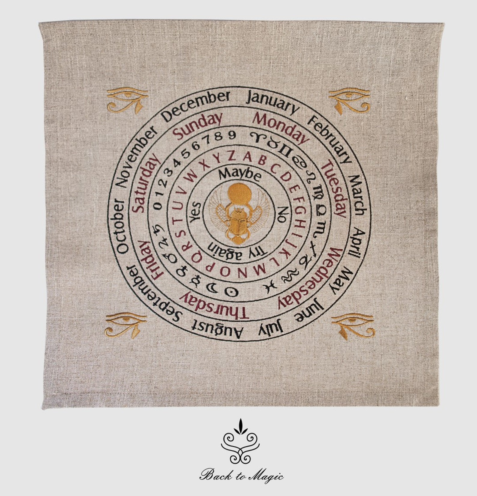 Embroidered Pendulum Divination Cloth. Egyptian Scarab. Udjat. - Etsy ...