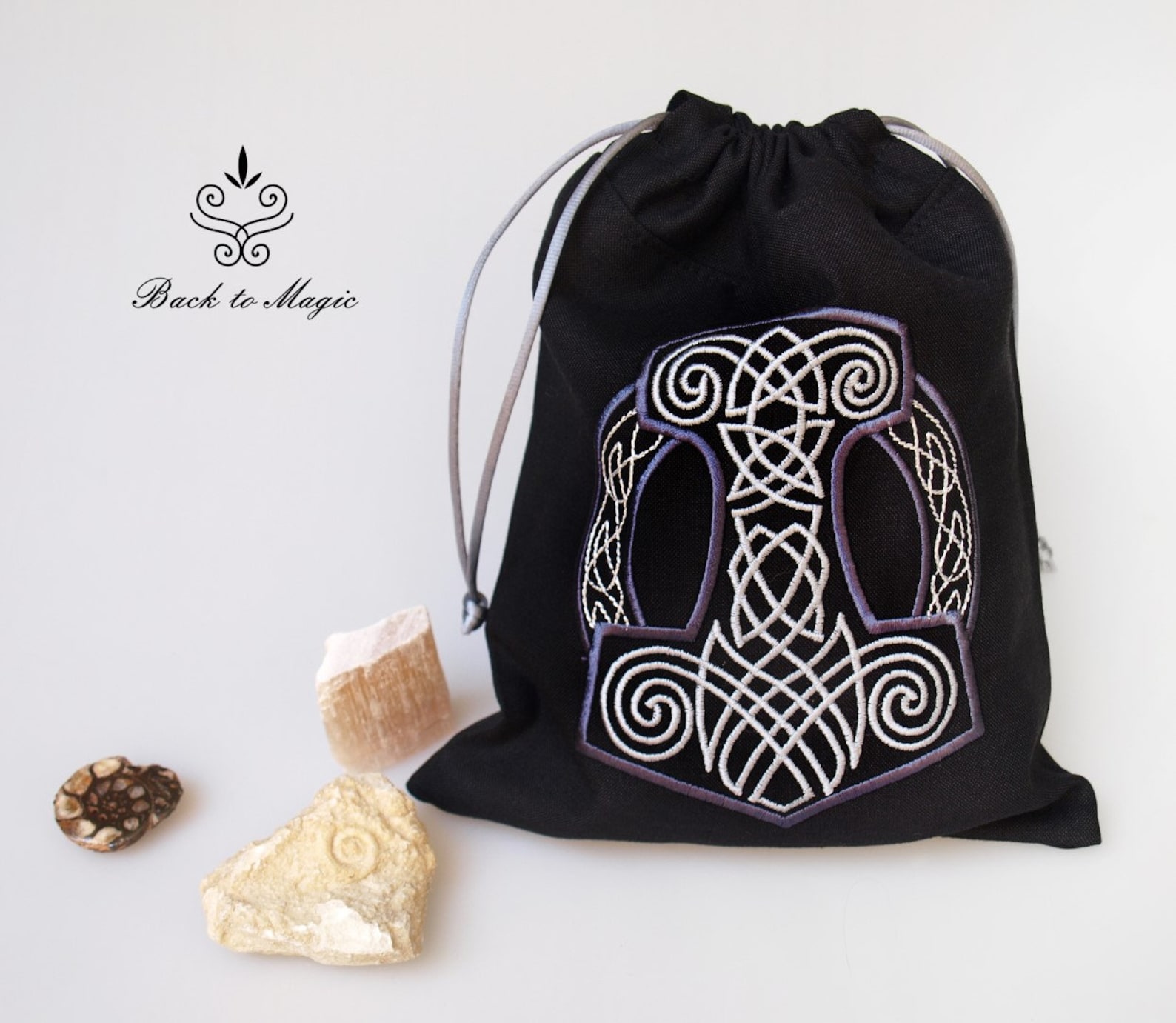 Embroidered Rune Bag. Mjolnir. Runic Divination. Celtic Rune | Etsy