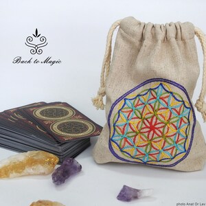 Embroidered Bag. Flower of Life. Chakras. Healing Crystal Bag. Healers ...