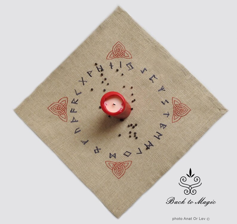 Embroidered Rune Cloth. Divination Rune Cloth. Rune Casting - Etsy