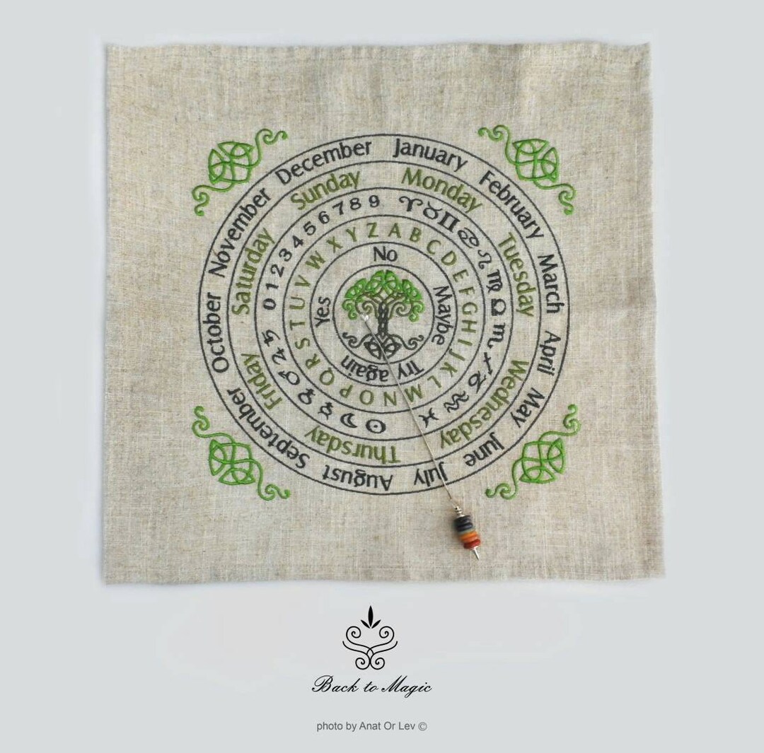 Embroidered Pendulum Divination Cloth. 20'' Approx. Witchcraft ...