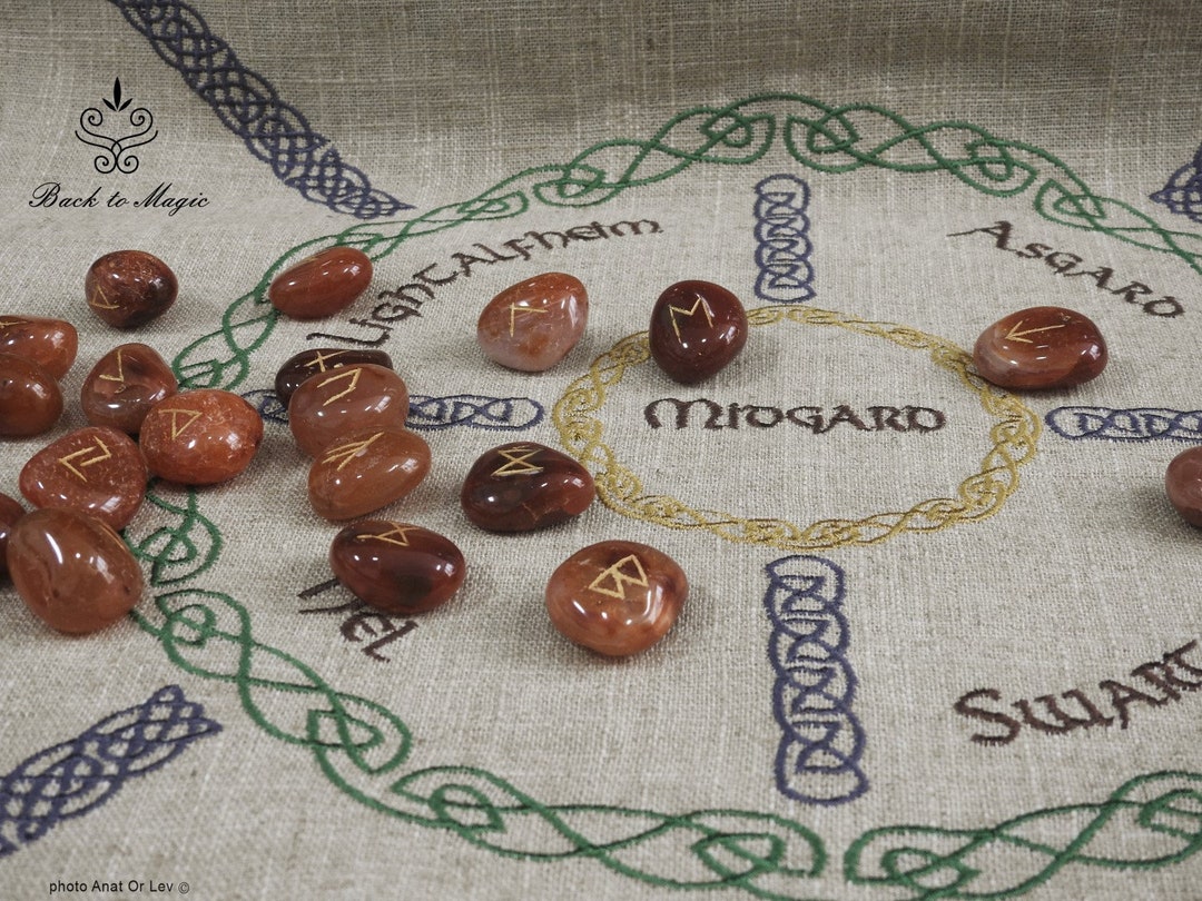 Embroidered Rune Casting Cloth "the 9 Worlds'. 20-21" (50-52cm). Elder ...