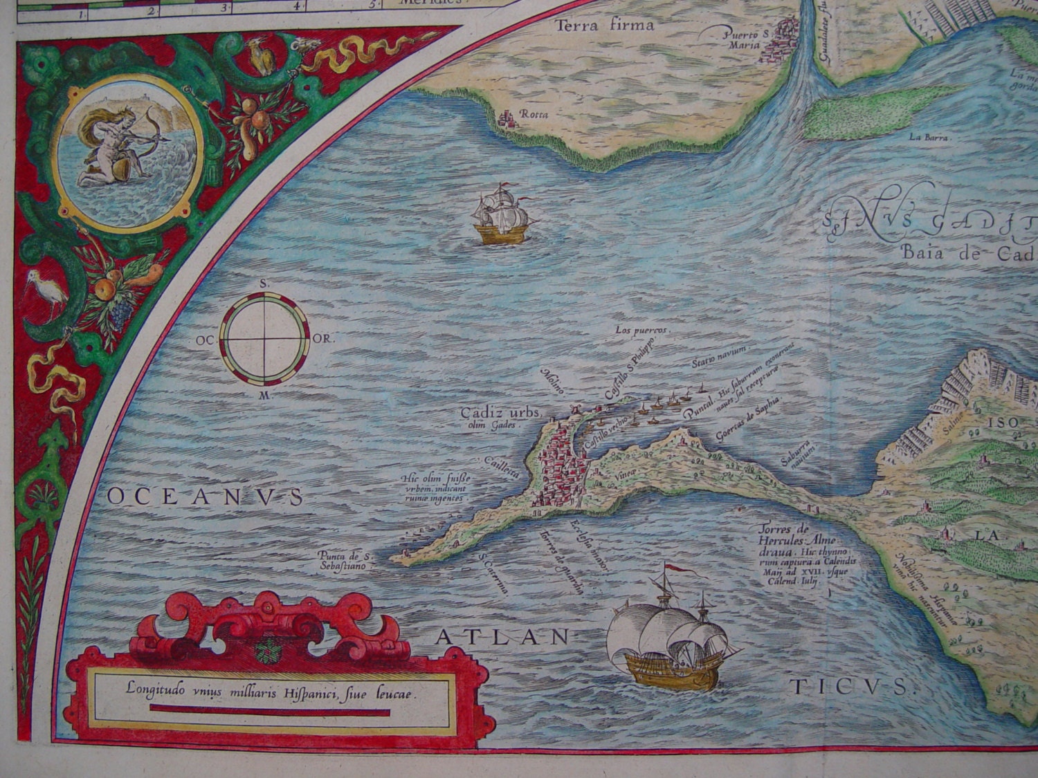 ORTELIUS, Abraham, Antique Map of Spain, Dated 1584 A.D. - Etsy