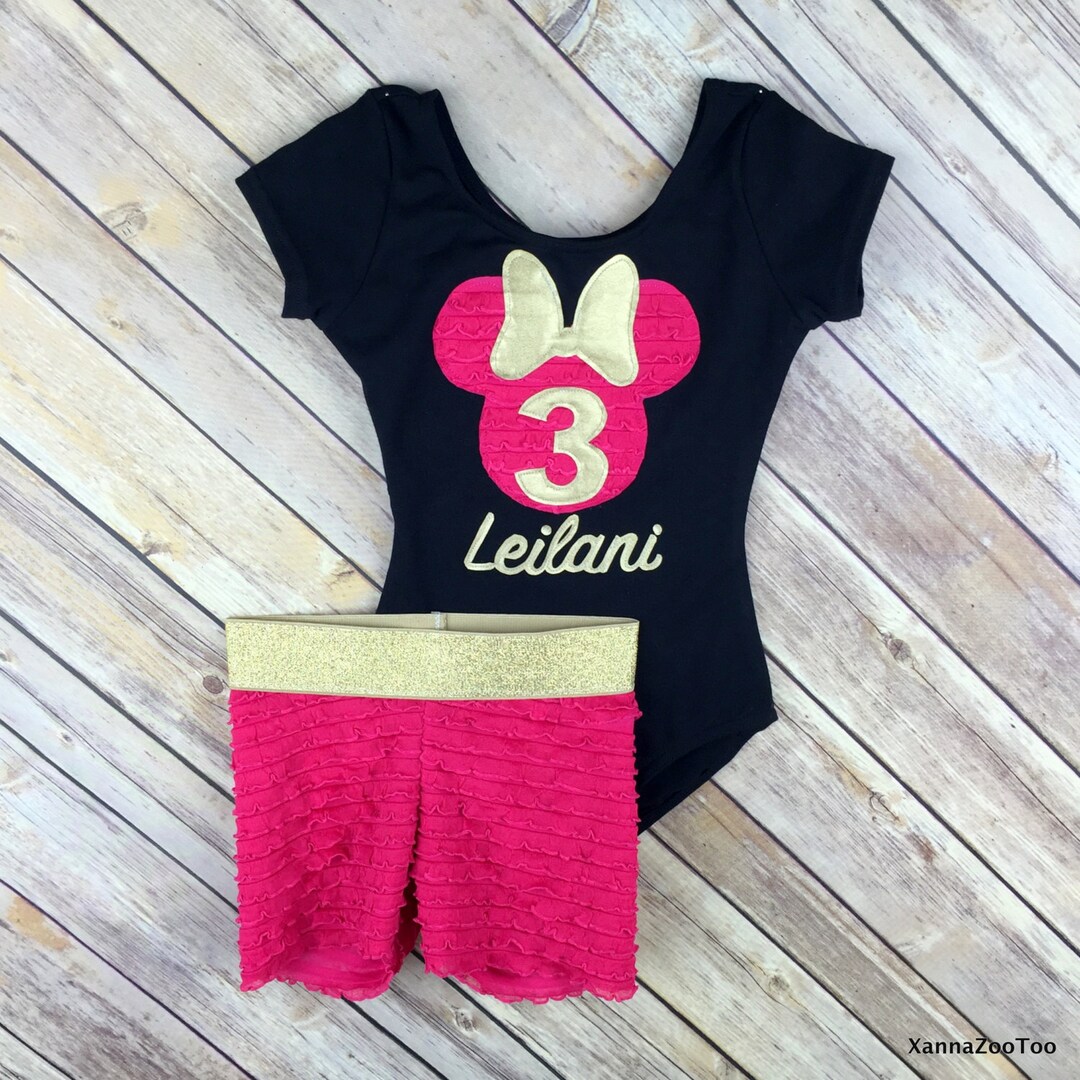 Gymnastics Leotard Outfit Personalized Minnie Mouse Gold - Etsy