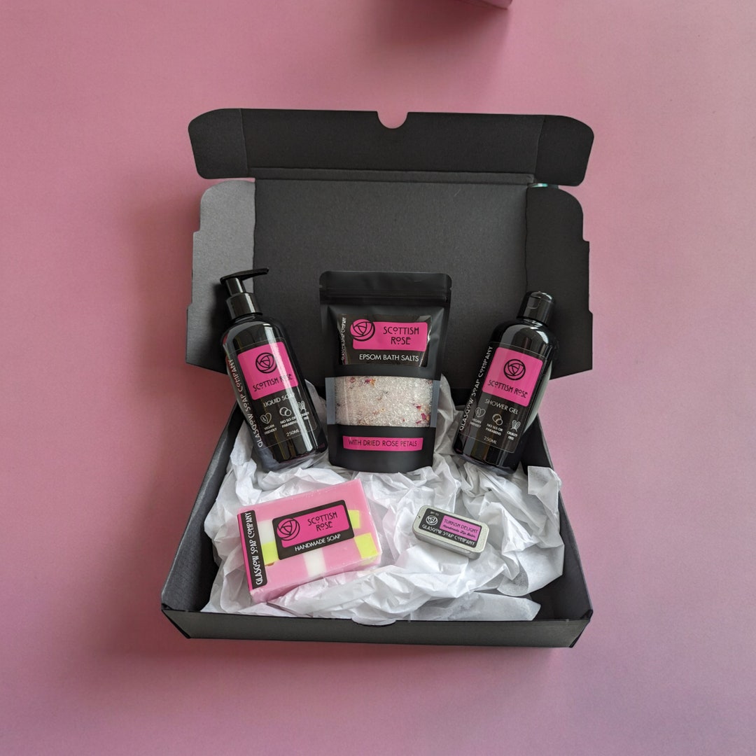 SCOTTISH ROSE Scottish Gift Set Soap Gift Box Pamper Pack Handmade ...