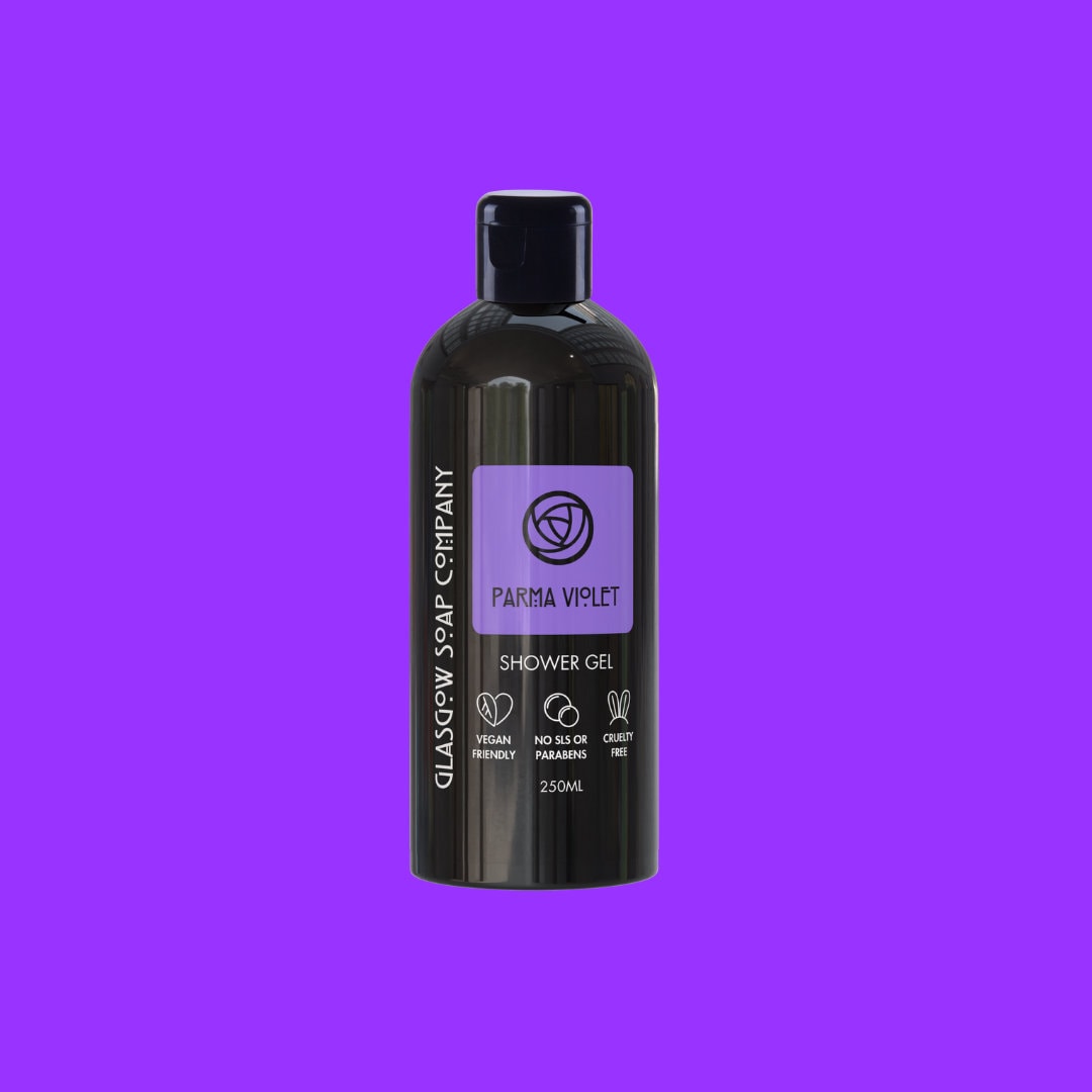 PARMA VIOLET Shower Gel 250ml Handmade in Scotland by Glasgow Soap ...