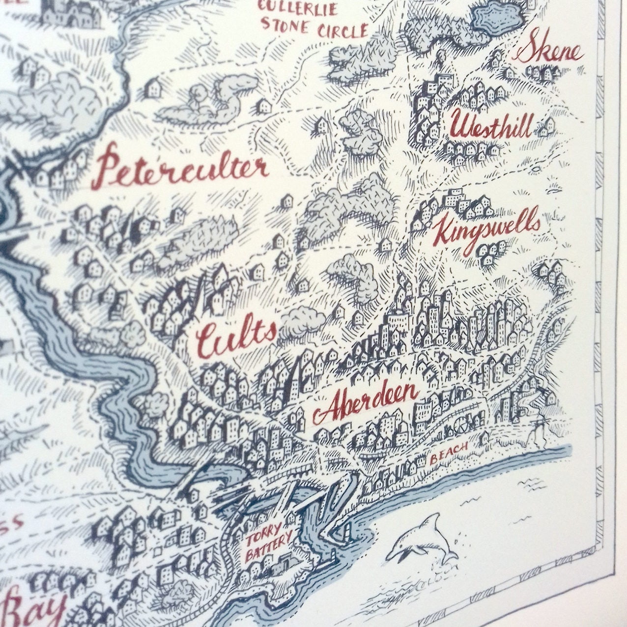 Dee Valley Map Braemar to Aberdeen Royal Deeside River | Etsy UK