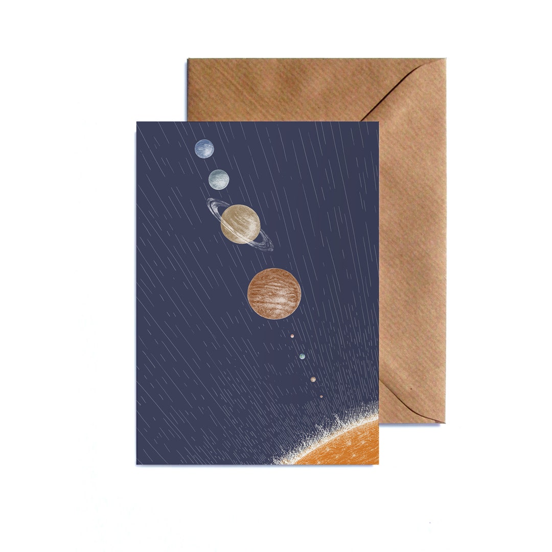 Greetings Card | Solar System | Planets | Space | Illustration - Etsy