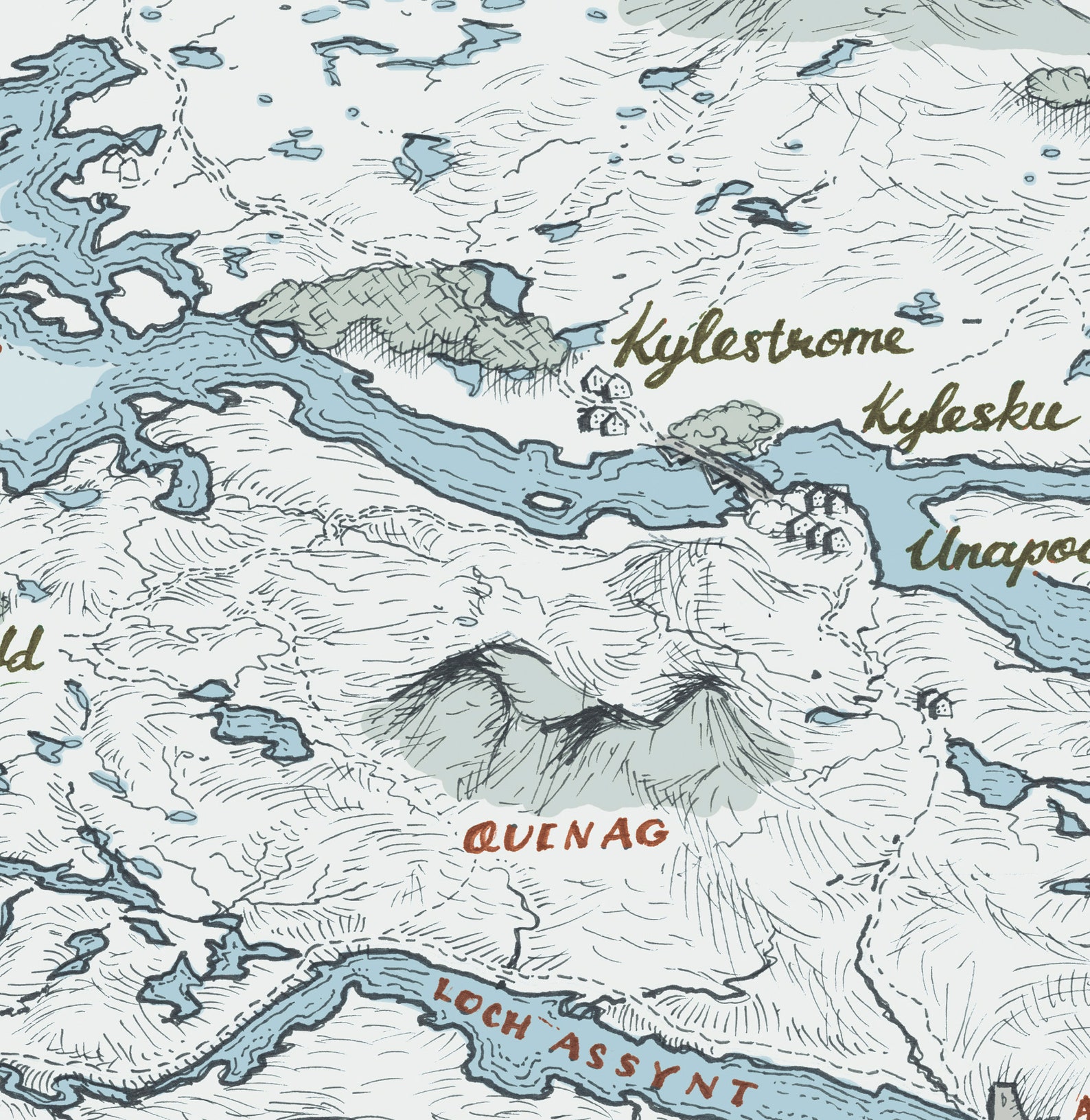 Assynt Map Lochinver Achmelvich Clachtoll Kylesku - Etsy