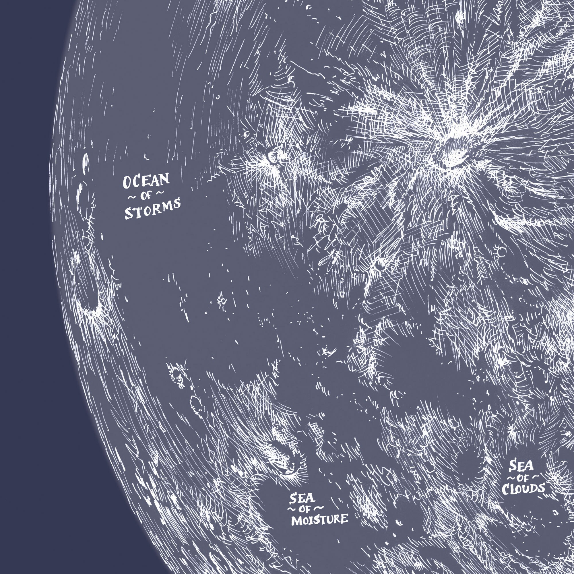 Moon Map Lunar Chart Phases Diagram Illustration - Etsy UK