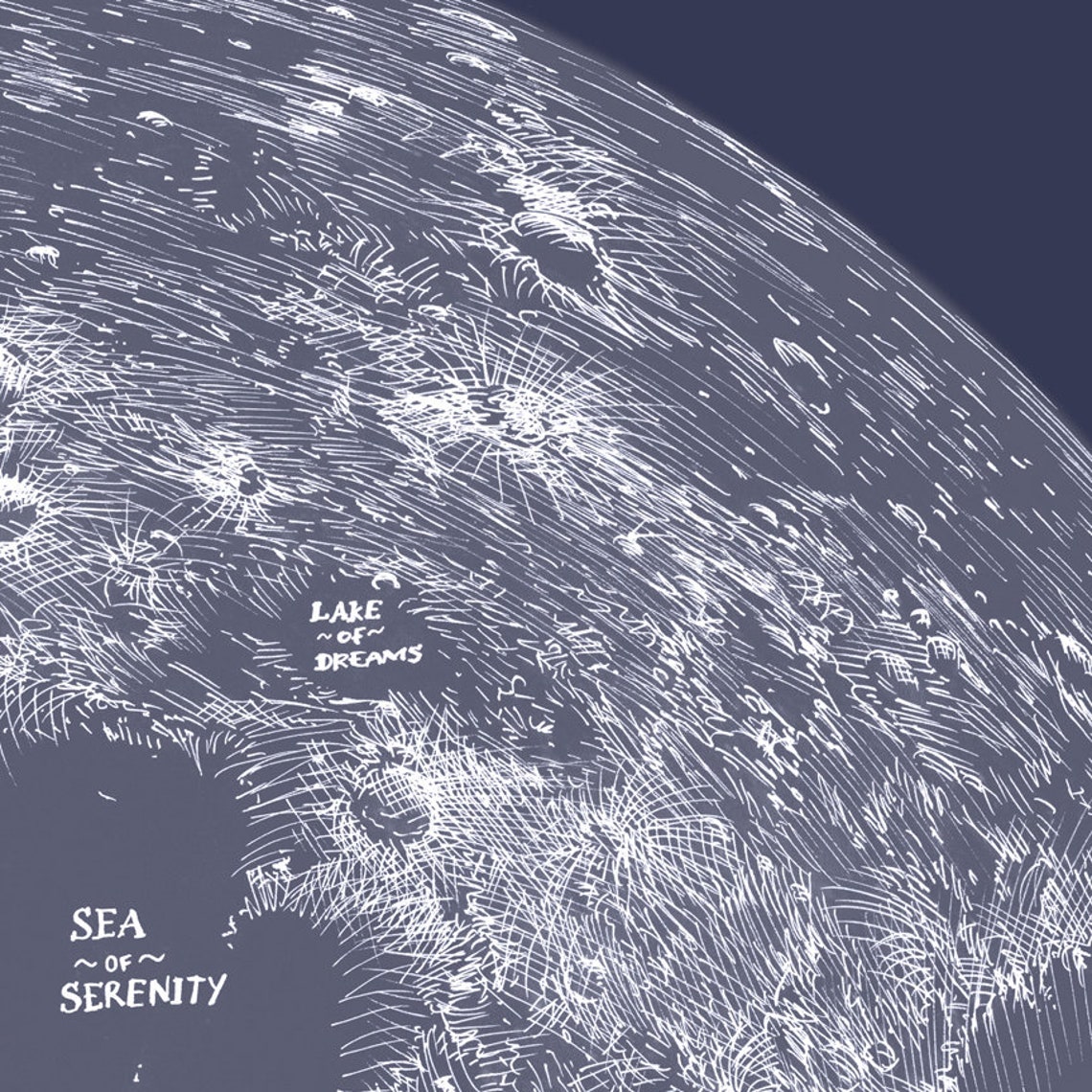 Moon Map Lunar Chart Phases Diagram Illustration - Etsy