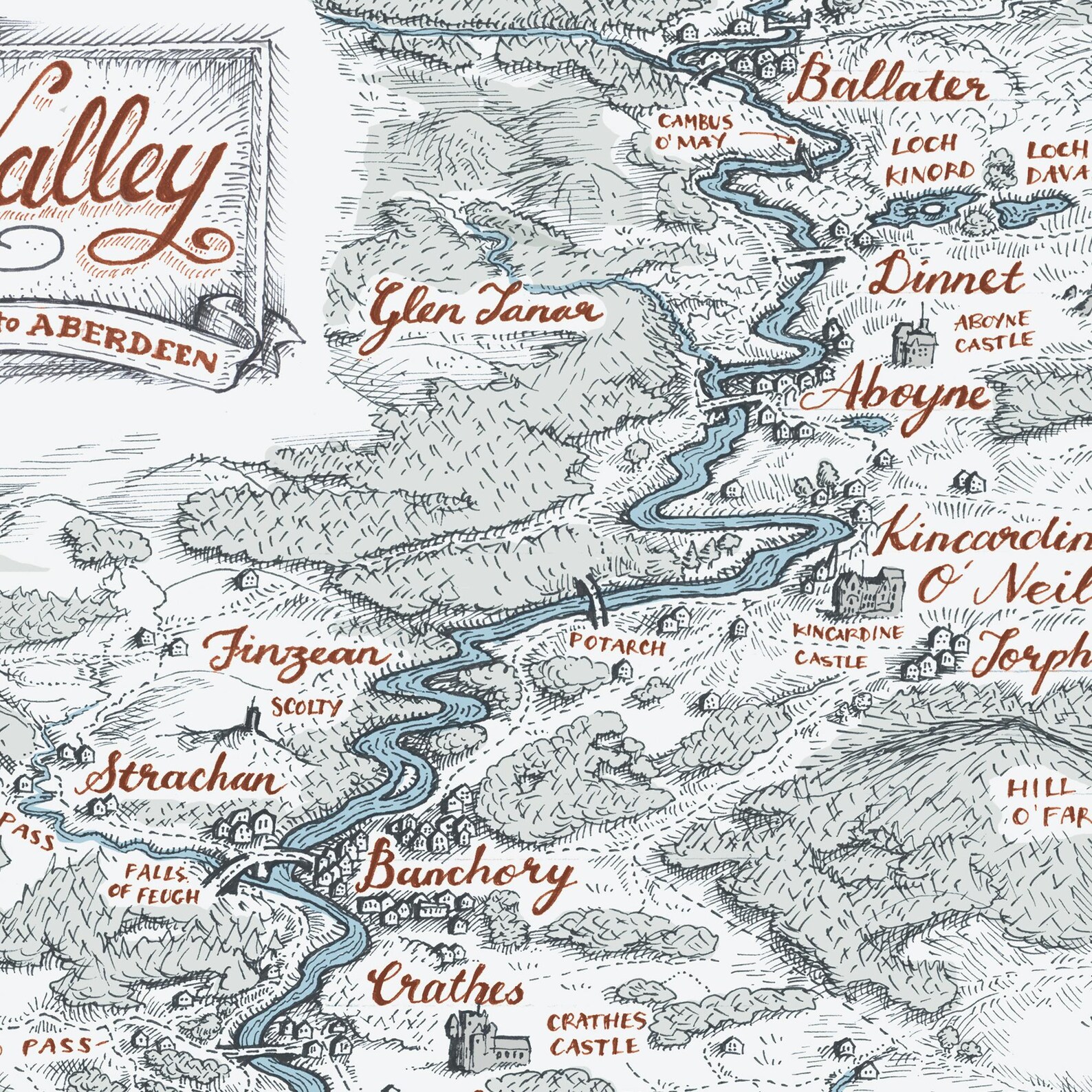 Dee Valley Map | Braemar to Aberdeen | Royal Deeside | River Dee ...
