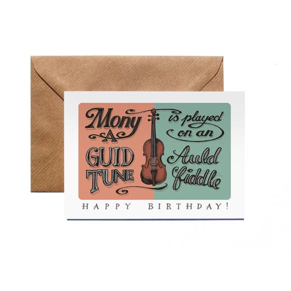 Fiddle Birthday Card - Etsy UK