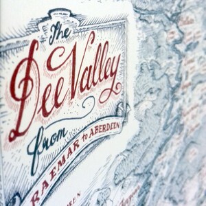 Dee Valley Map Braemar to Aberdeen Royal Deeside River | Etsy