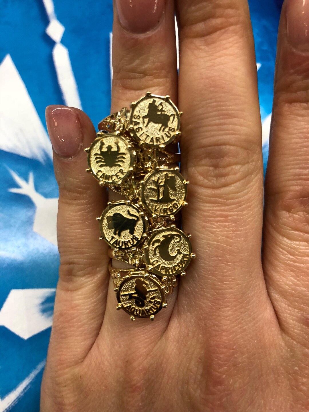 Zodiac Sign Ring, Astrology Ring, Aquarius Ring, Virgo Ring, Taurus ...