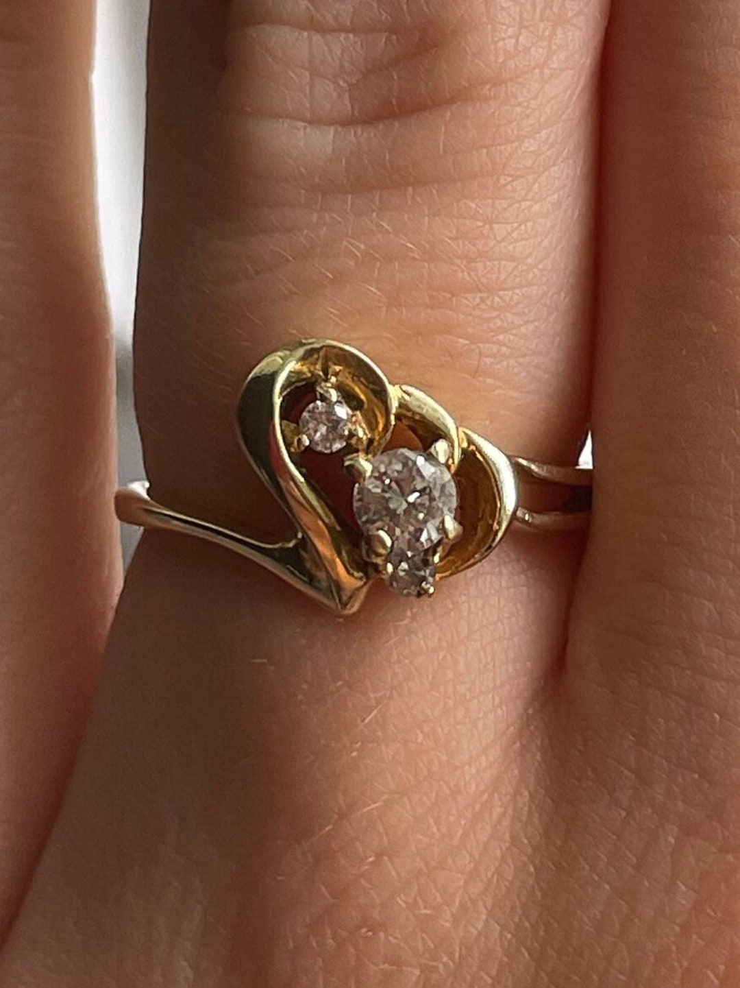 Vintage 14kt Gold Handmade Diamond Ring - Etsy