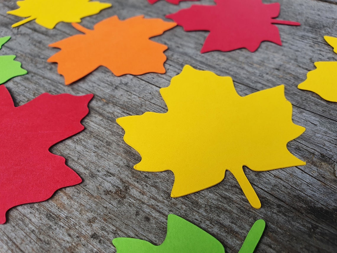 Paper Maple Tree Leaves, 20 Pieces, Cardstock Autumn Leaves, Maple Leaf ...