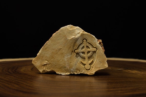 Russian Cross Over Crescent Engraved Stone Russian Orthodox - Etsy