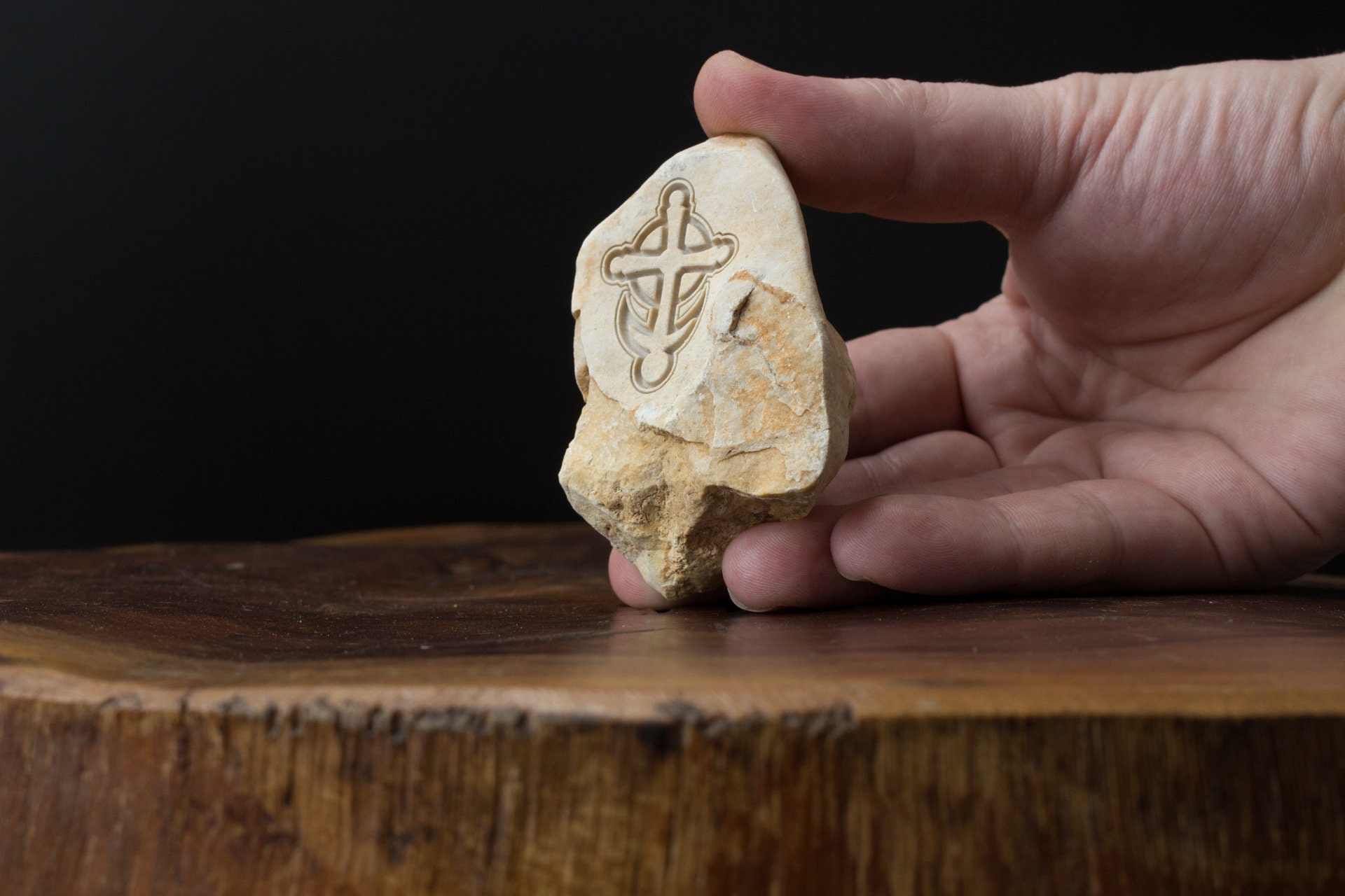 Russian Cross Over Crescent Engraved Stone Russian Orthodox - Etsy Israel